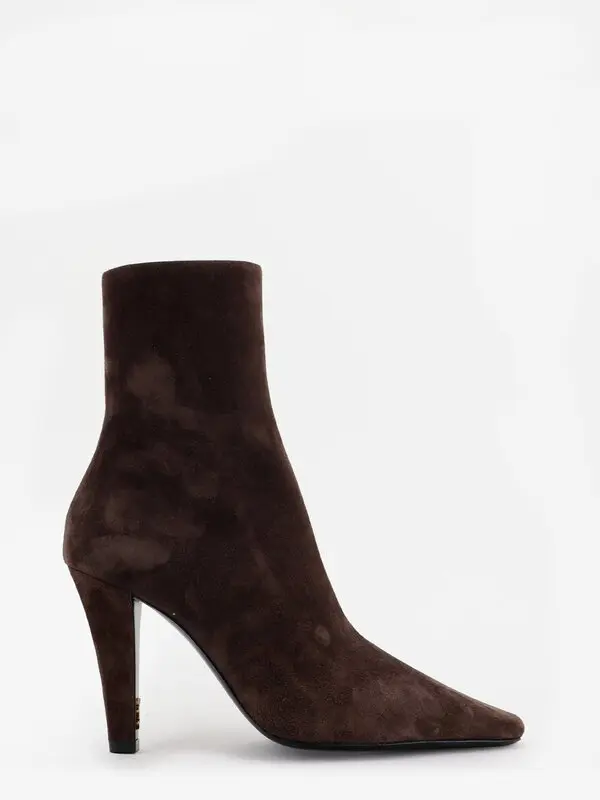 Saint Laurent Jill 95 Suede Boots - Brown