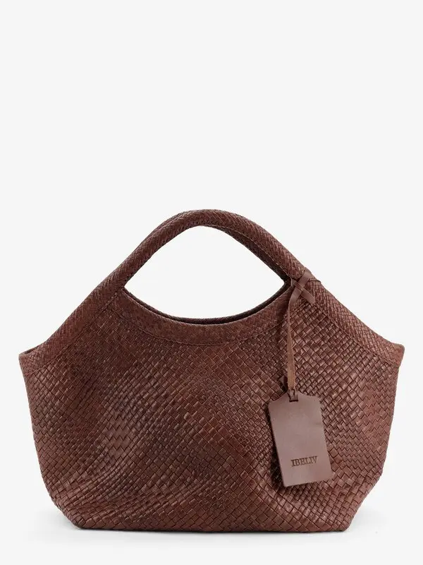 IBELIV Pure Large Vegetabletanned Leather Handbag With A Woven Pattern