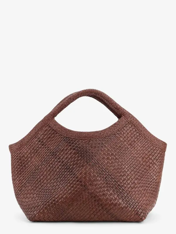 IBELIV Pure Large Vegetabletanned Leather Handbag With A Woven Pattern