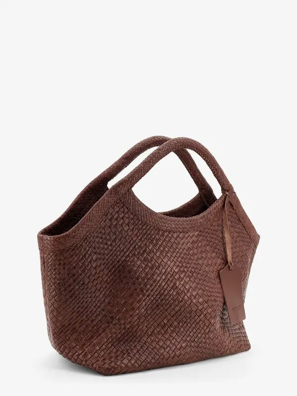 IBELIV Pure Large Vegetabletanned Leather Handbag With A Woven Pattern