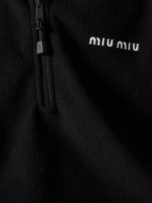 Miu Miu Fleece Sweatshirt With Lettering Logo Embroidery
