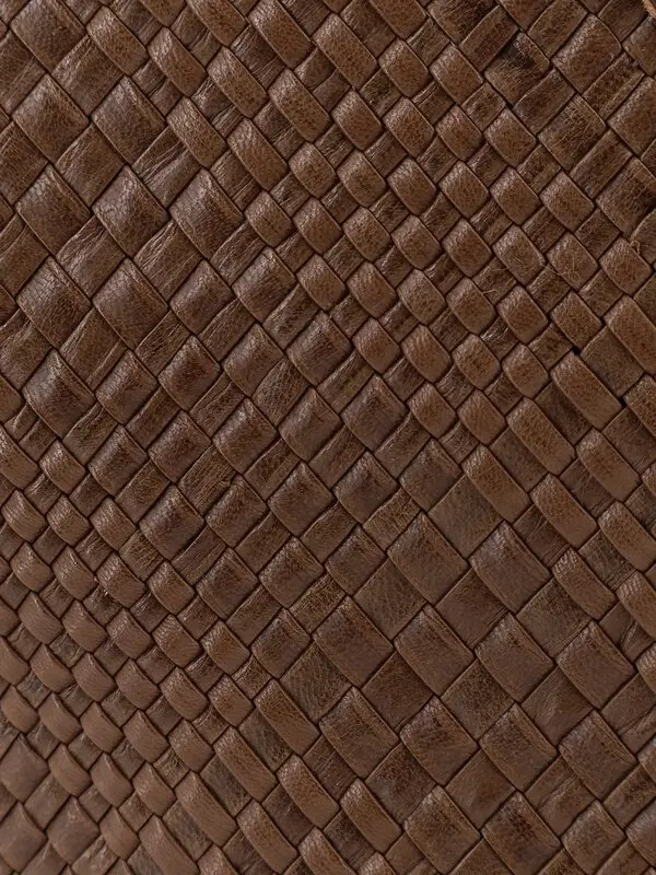 IBELIV Trinity Medium Vegetabletanned Leather Shoulder Bag With A Woven Pattern