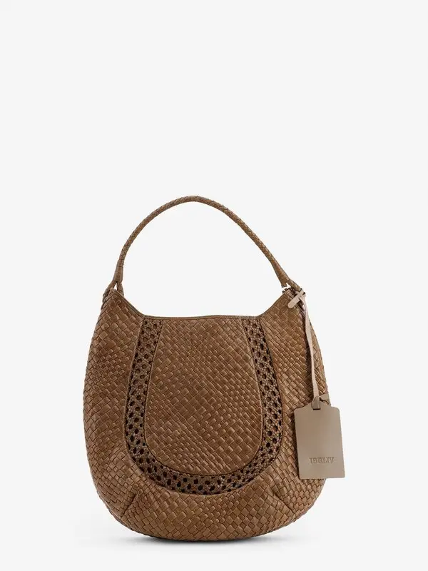 IBELIV Lamia Vegetable Leather Shoulder Bag With Woven Pattern