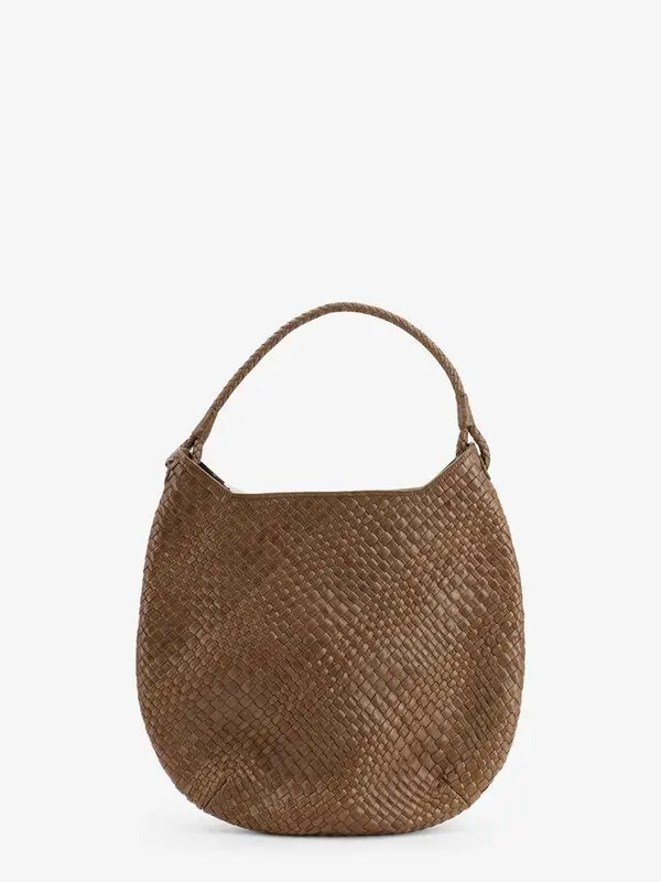 IBELIV Lamia Vegetable Leather Shoulder Bag With Woven Pattern