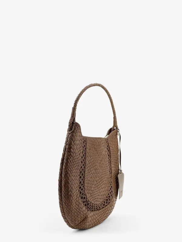 IBELIV Lamia Vegetable Leather Shoulder Bag With Woven Pattern