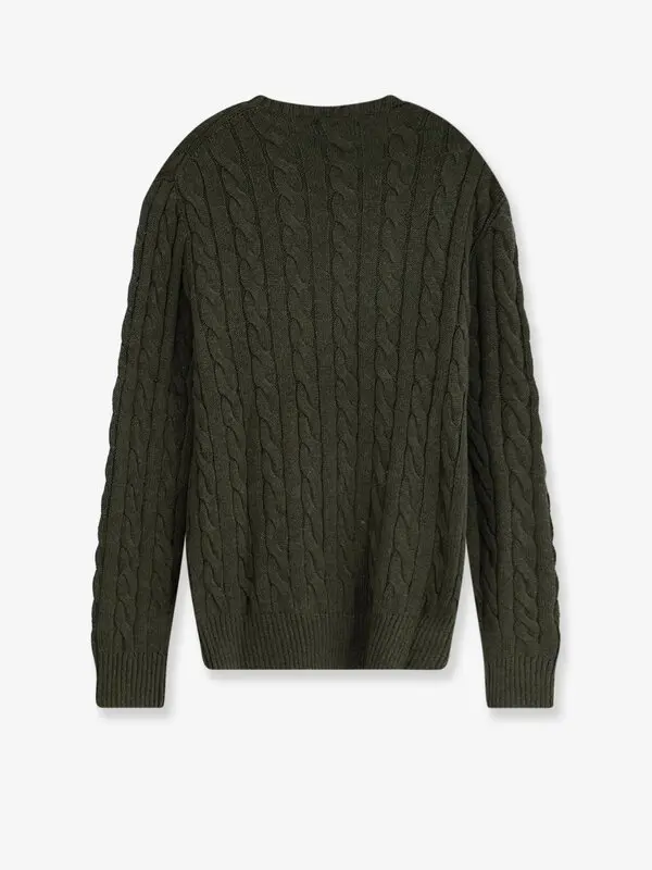 Polo Ralph Lauren Cotton Sweater With Embroidered Logo On The Front - Grey