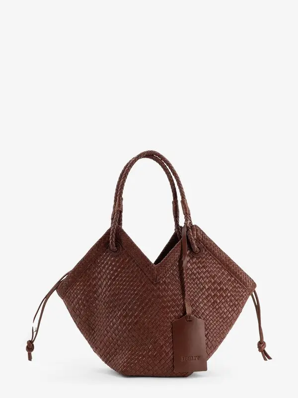 IBELIV Trinity Medium Vegetabletanned Leather Shoulder Bag With A Woven Pattern