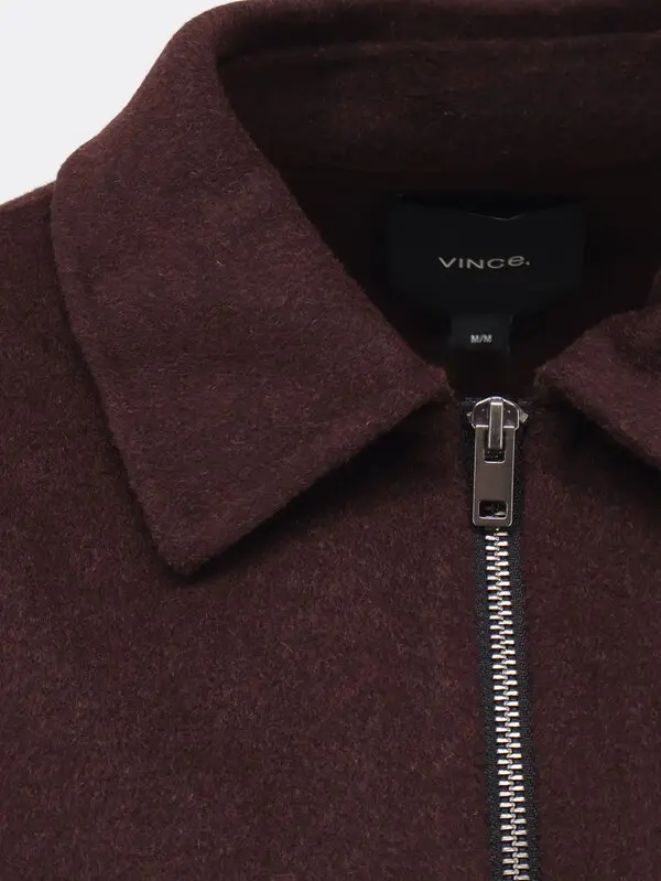 Vince Boiled Wool Jacket With Zip