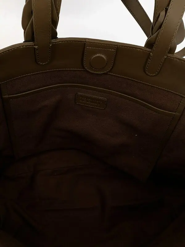 IBELIV Elmio Medium Vegetable Leather Shoulder Bag With Woven Pattern