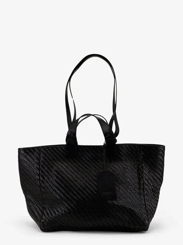 IBELIV Elmio Medium Vegetable Leather Shoulder Bag With Woven Pattern