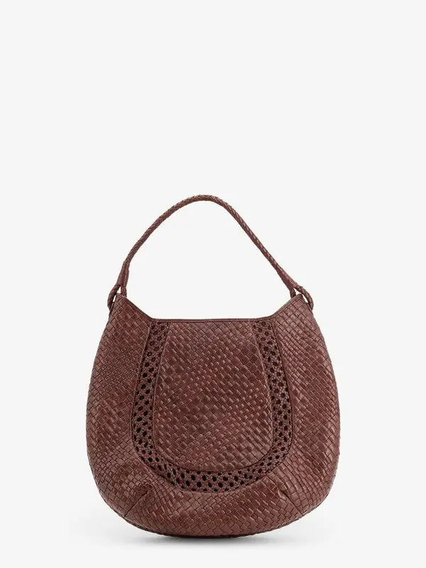 IBELIV Lamia Vegetabletanned Leather Shoulder Bag With A Woven Pattern