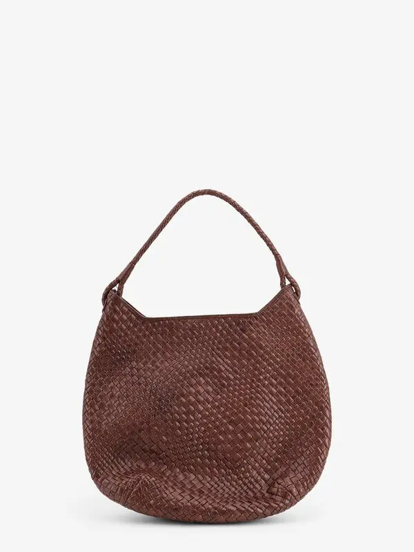 IBELIV Lamia Vegetabletanned Leather Shoulder Bag With A Woven Pattern