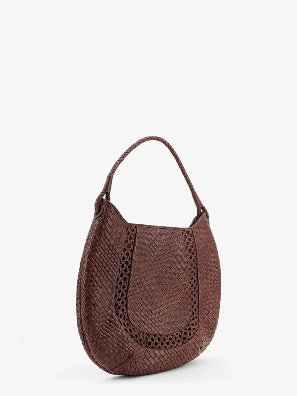 IBELIV Lamia Vegetabletanned Leather Shoulder Bag With A Woven Pattern