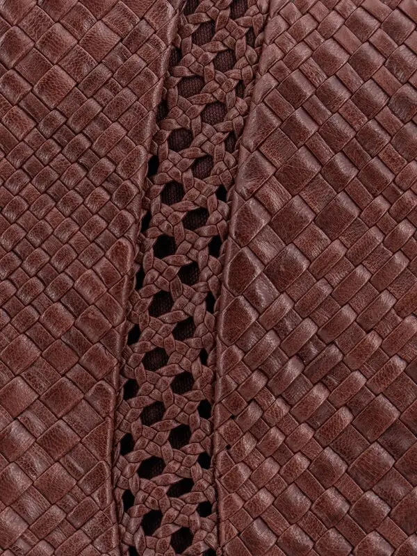 IBELIV Lamia Vegetabletanned Leather Shoulder Bag With A Woven Pattern