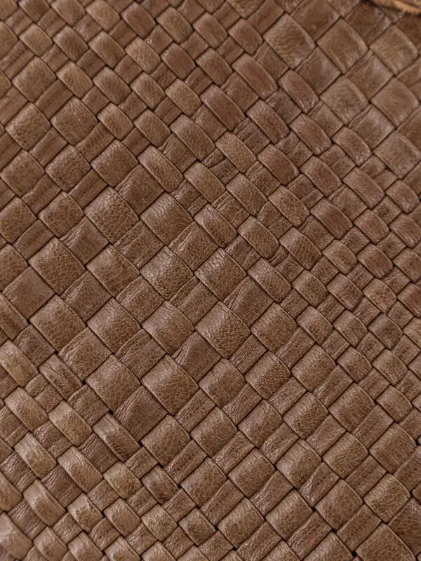 IBELIV Pure Medium Vegetable Tanned Leather Handbag With Woven Pattern