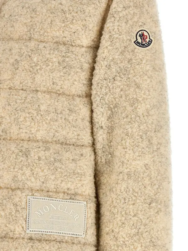 Moncler Jacket/cardigan With Zip And Hood - Beige