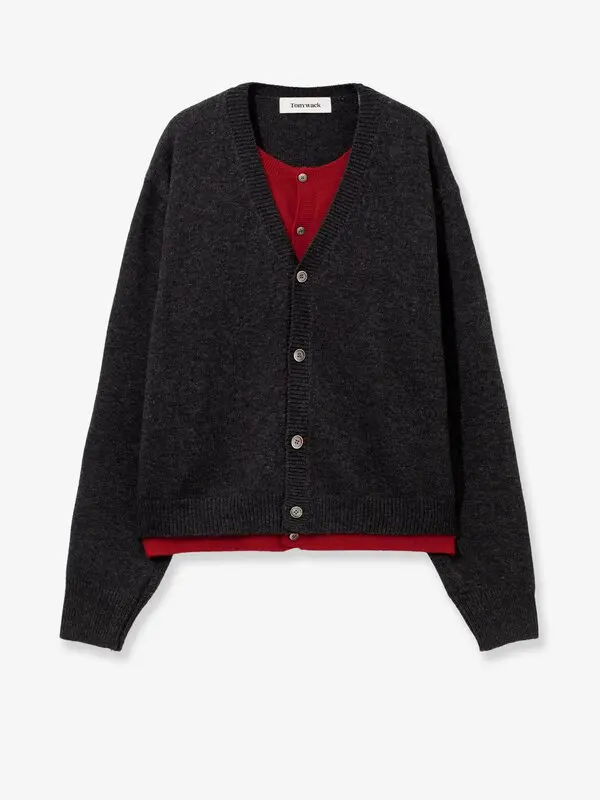 TONYWACK Layered Wool Blend Cardigan