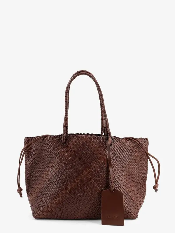 IBELIV Bazika Vegetable Leather Shoulder Bag With Woven Pattern