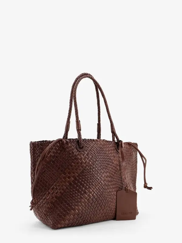 IBELIV Bazika Vegetable Leather Shoulder Bag With Woven Pattern