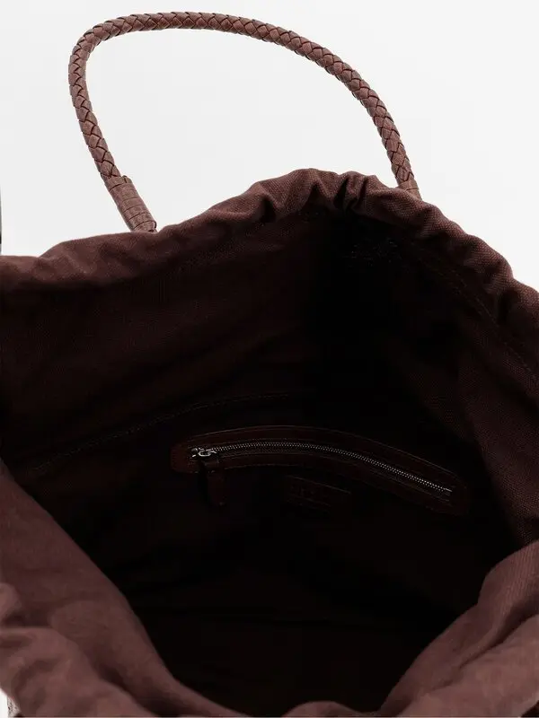 IBELIV Bazika Vegetable Leather Shoulder Bag With Woven Pattern