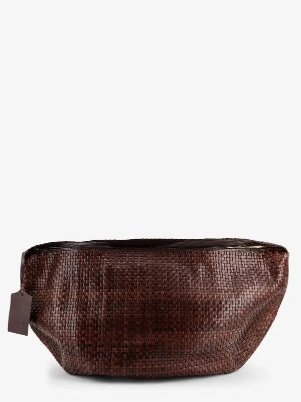 IBELIV Clip Vegetabletanned Leather Shoulder Bag With A Woven Pattern