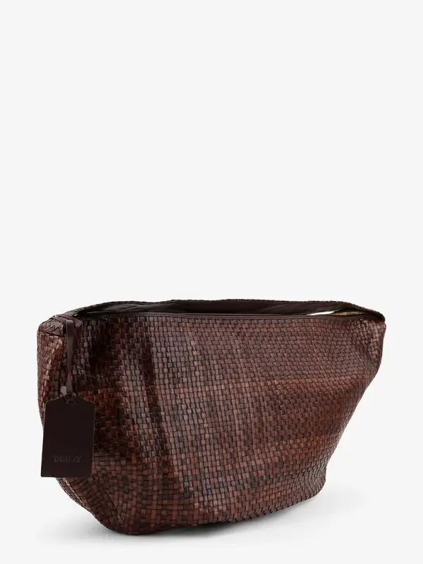 IBELIV Clip Vegetabletanned Leather Shoulder Bag With A Woven Pattern