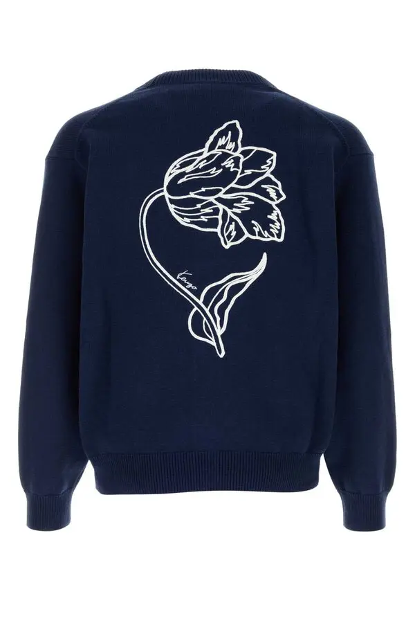 Kenzo Navy Wool Blend Cardigan