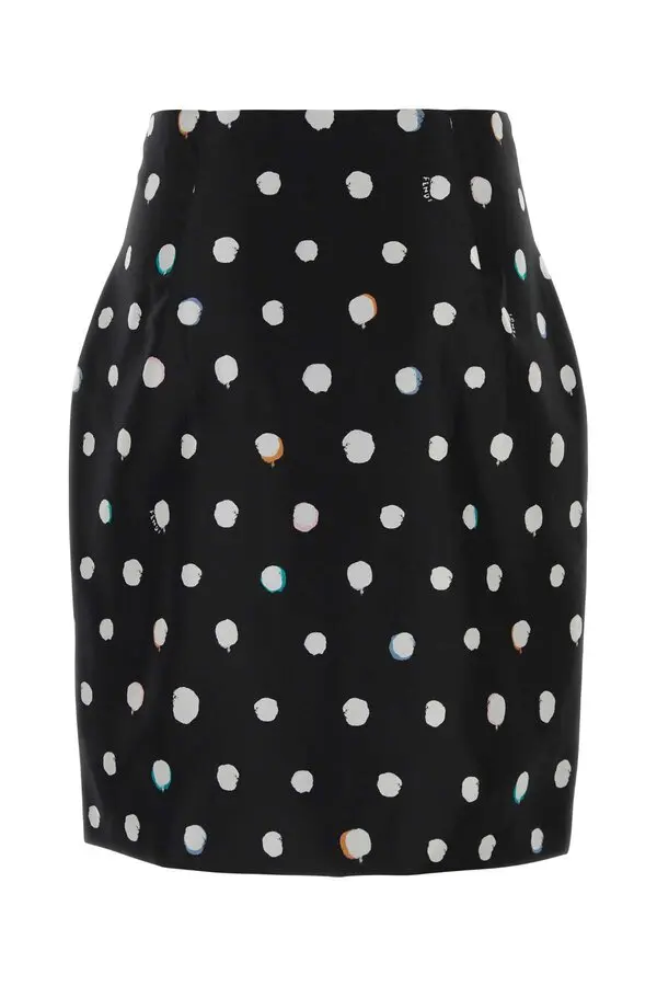 Fendi Printed Taffeta Skirt