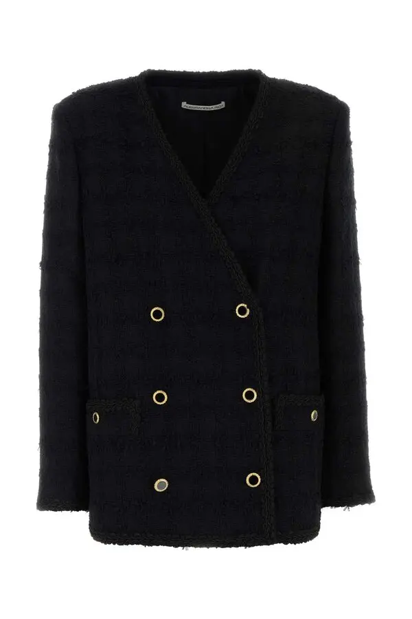 Alessandra Rich Black Boucle Blazer