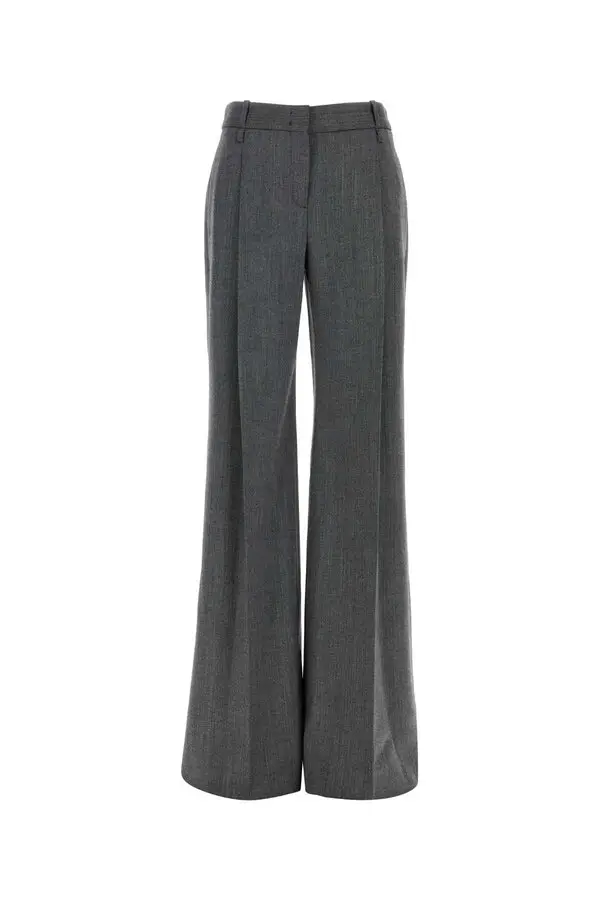 ERMANO SCERVINO Ermanno Scervino Dark Grey Stretch Wool Palazzo Pant