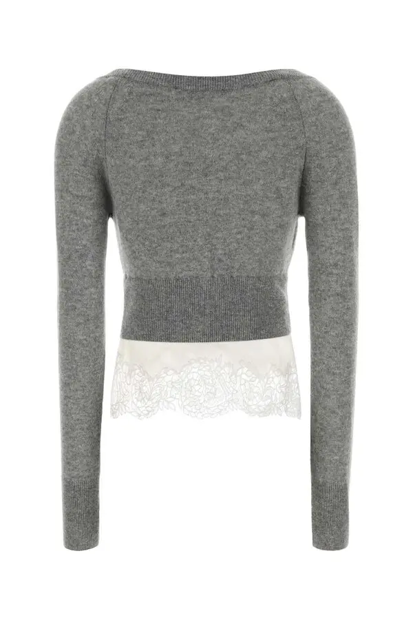 ERMANO SCERVINO Ermanno Scervino Grey Cashmere Cardigan
