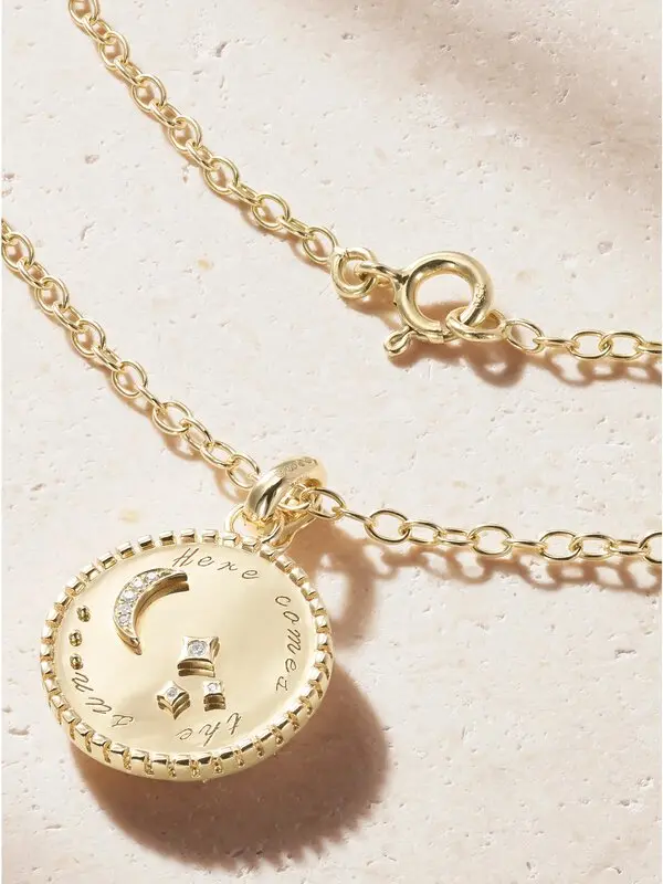 Yvonne Léon Roi Soleil Mini 18-karat Diamond And Citrine Necklace