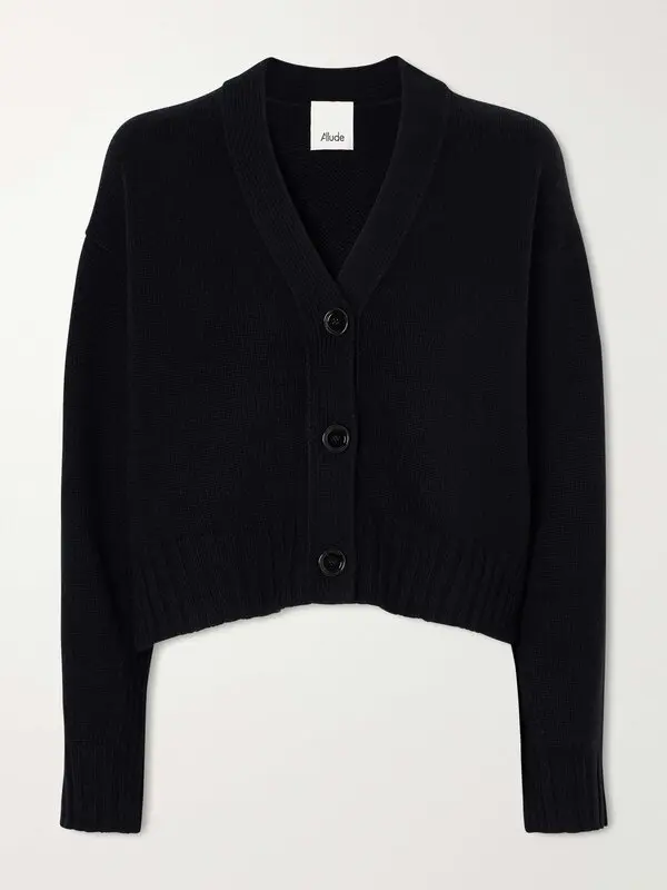 ALLUDE Cropped Wool And Cashmere-blend Cardigan