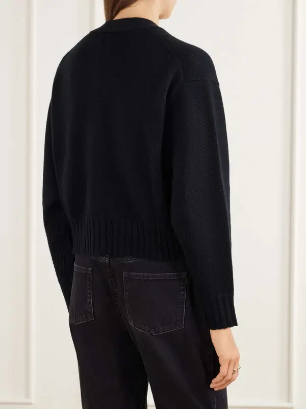 ALLUDE Cropped Wool And Cashmere-blend Cardigan