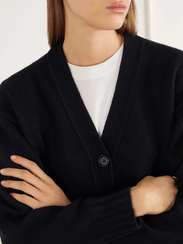 ALLUDE Cropped Wool And Cashmere-blend Cardigan