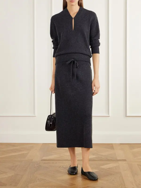 ALLUDE Wool And Cashmere-blend Sweater - Gray