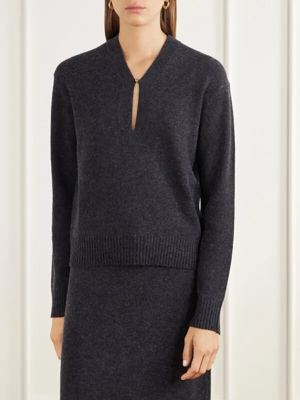 ALLUDE Wool And Cashmere-blend Sweater - Gray