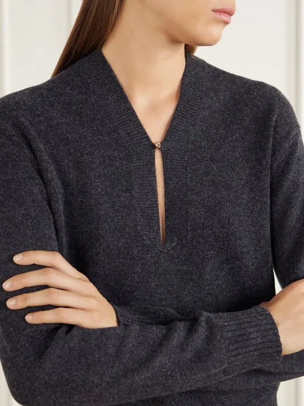 ALLUDE Wool And Cashmere-blend Sweater - Gray