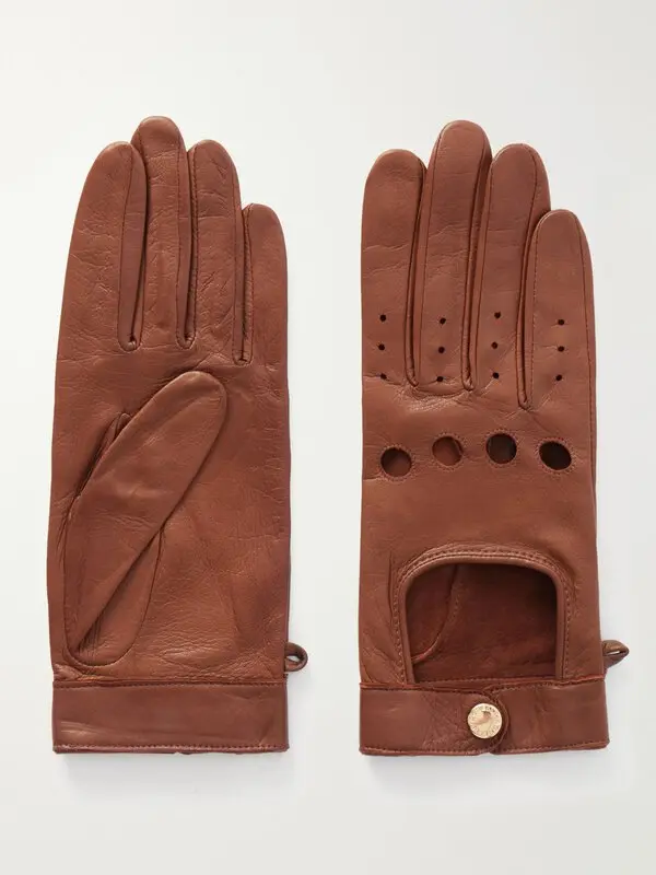 AGNELLE Rose Leather Gloves