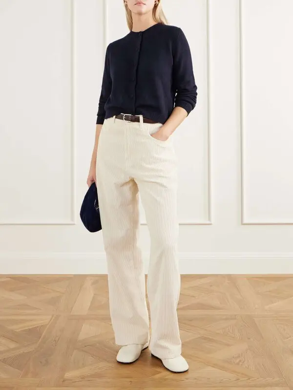 ALLUDE Cropped Cashmere Cardigan