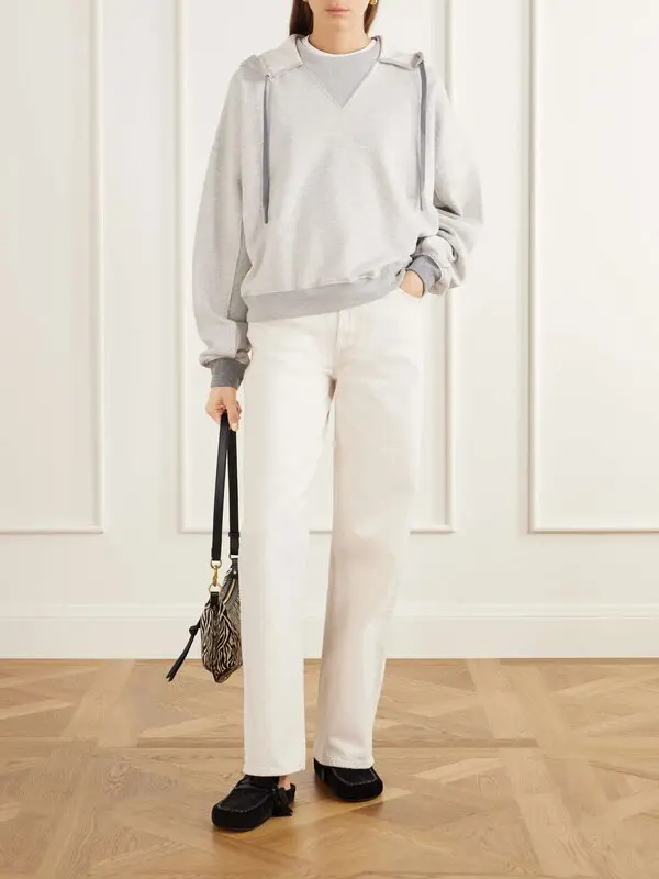 MOTHER The Half Base Cotton-blend Jersey Hoodie
