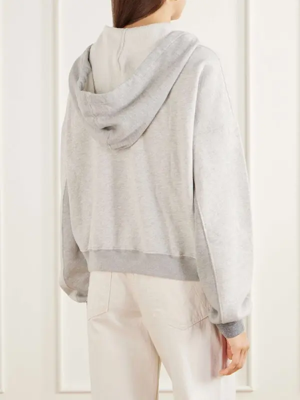 MOTHER The Half Base Cotton-blend Jersey Hoodie