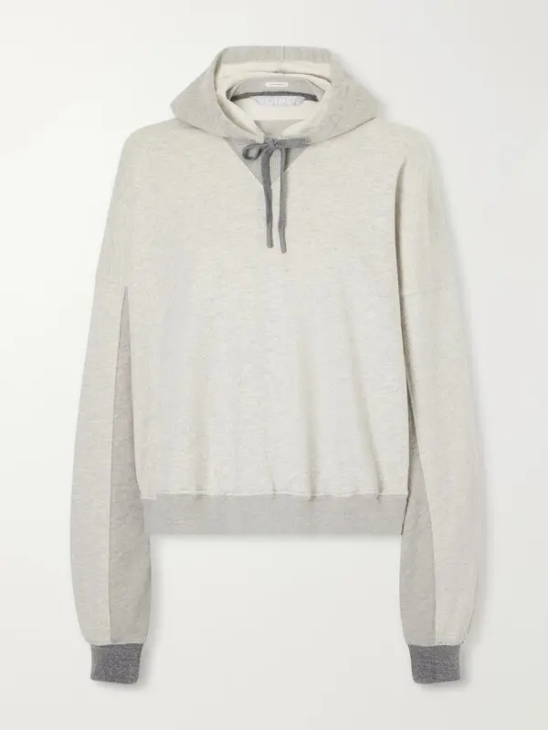 MOTHER The Half Base Cotton-blend Jersey Hoodie - Gray