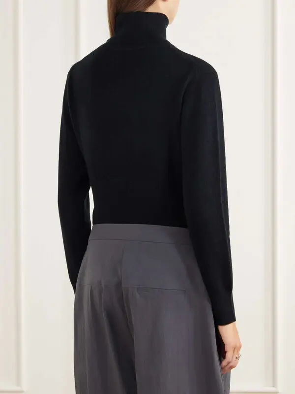 ALLUDE Wool And Cashmere-blend Turtleneck Bodysuit
