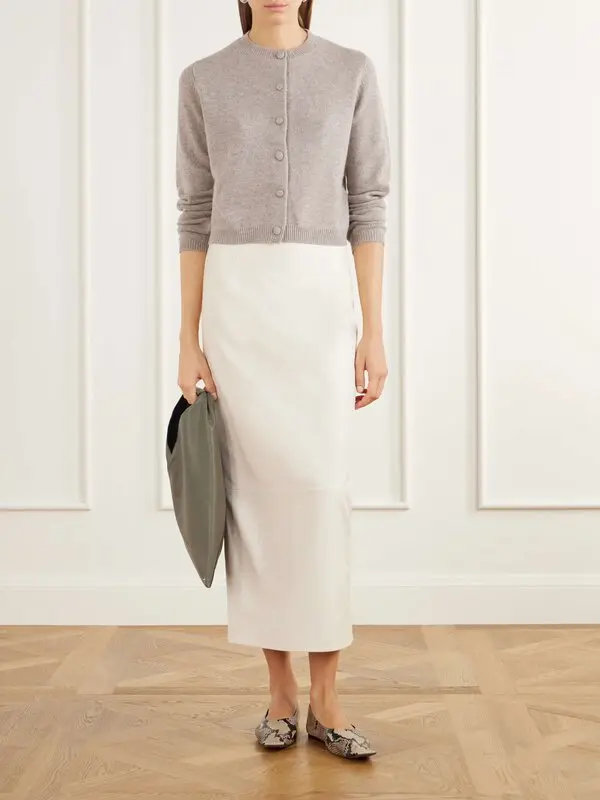 ALLUDE Cropped Cashmere Cardigan