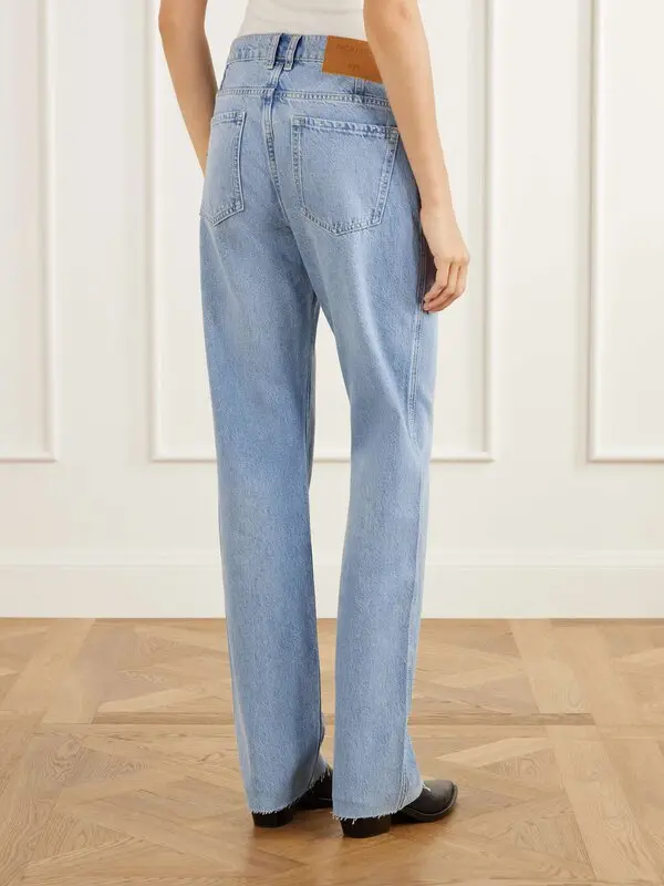 Guest In Residence Weekender Frayed Mid-rise Straight-leg Jeans