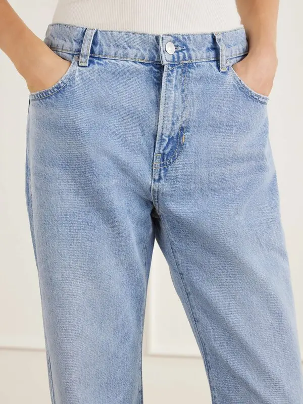 Guest In Residence Weekender Frayed Mid-rise Straight-leg Jeans