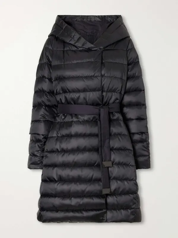 Max Mara Novef Reversible Quilted Satin Down Coat