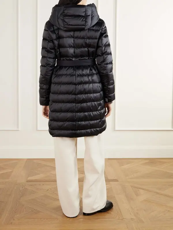 Max Mara Novef Reversible Quilted Satin Down Coat