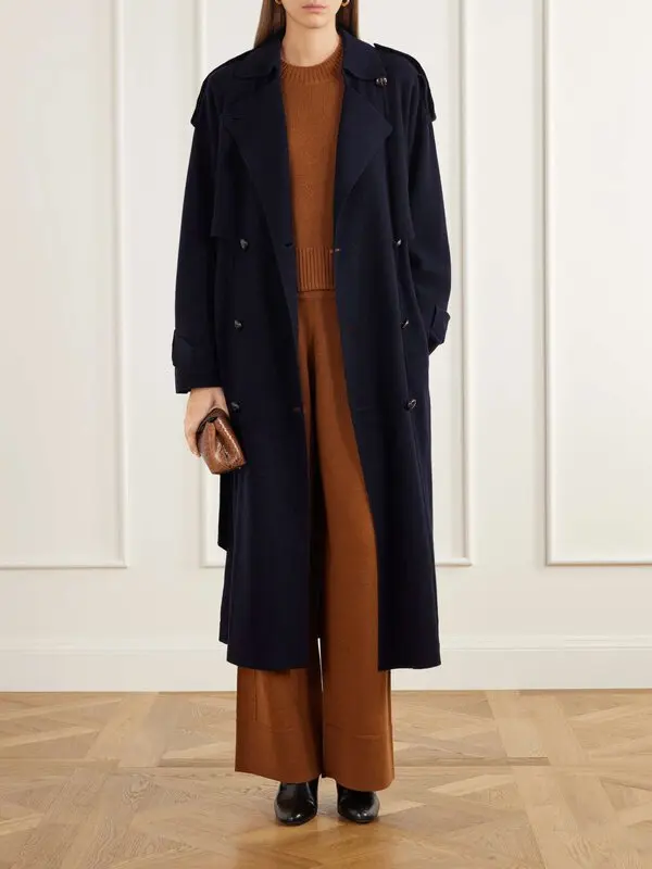 ALLUDE Wool And Cashmere-blend Mid-rise Wide-leg Pants